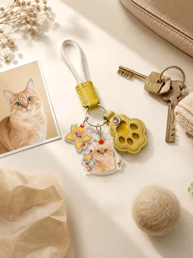 Custom Pet Portrait Fur Keepsake Keychain | IPAWLIO